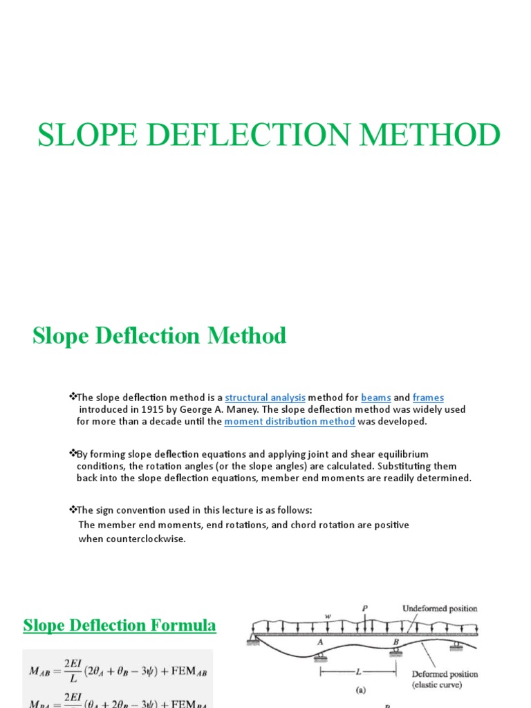 Slope Deflection Method | PDF | Rotation | Slope