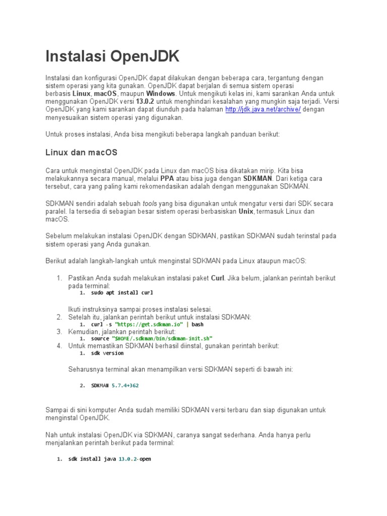 Instalasi OpenJDK | PDF