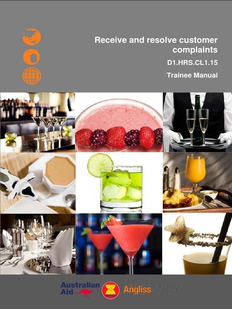 Receive and Resolve Customer Complaints: D1.HRS - CL1.15 Trainee Manual ...