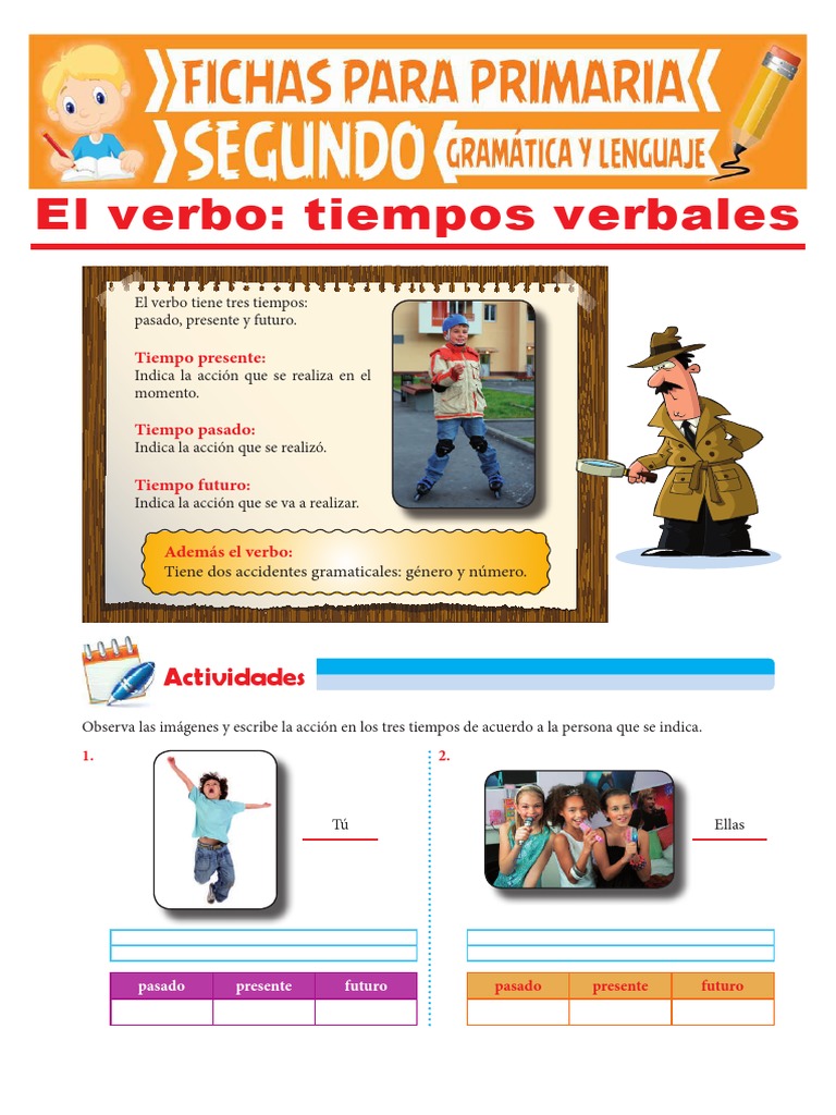 Los Tiempos Verbales para Segundo Grado de Primaria | PDF | Verbo