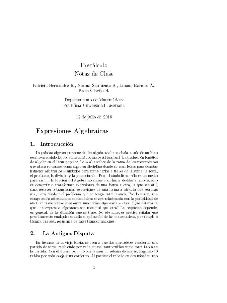 TALLER No.5 PRECALCULO 1830 | PDF | Fracción (Matemáticas) | Álgebra