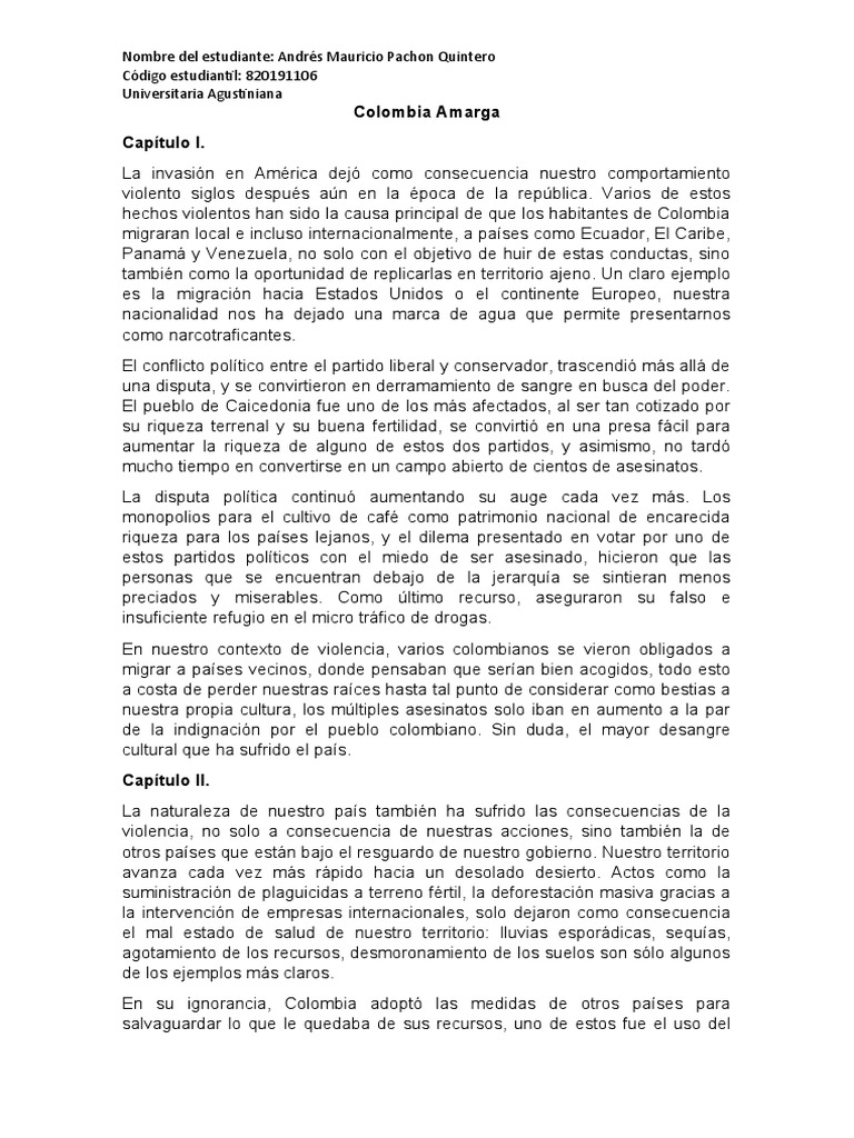Colombia Amarga: Historia y Violencia | PDF | Colombia | Violencia