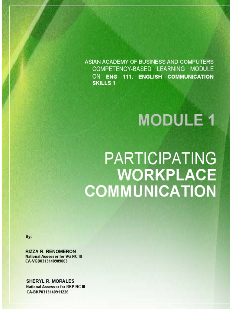 Module 1 Participate in Workplace Communication | PDF | Part Of Speech ...