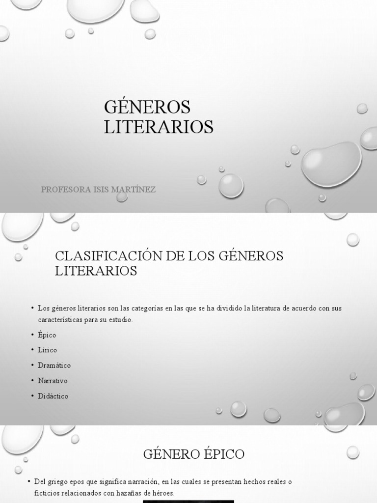 Clasificación de los Géneros Literarios | PDF | Clásicos
