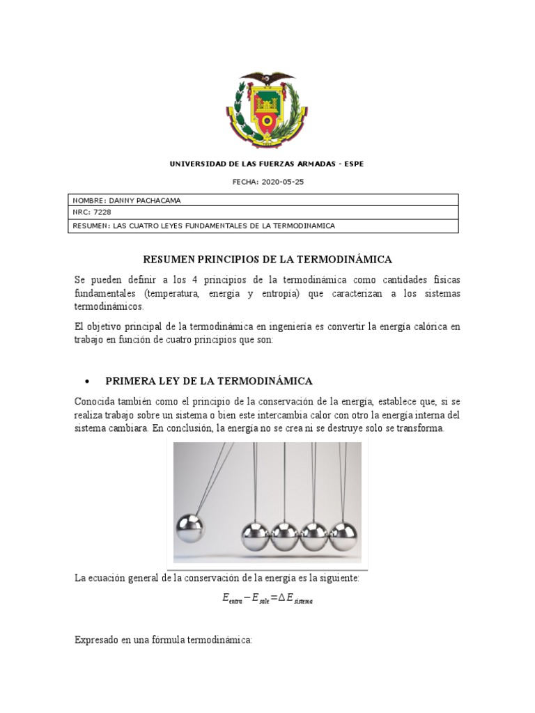 Principios de La Termodinamica | PDF | Termodinámica | Entropía