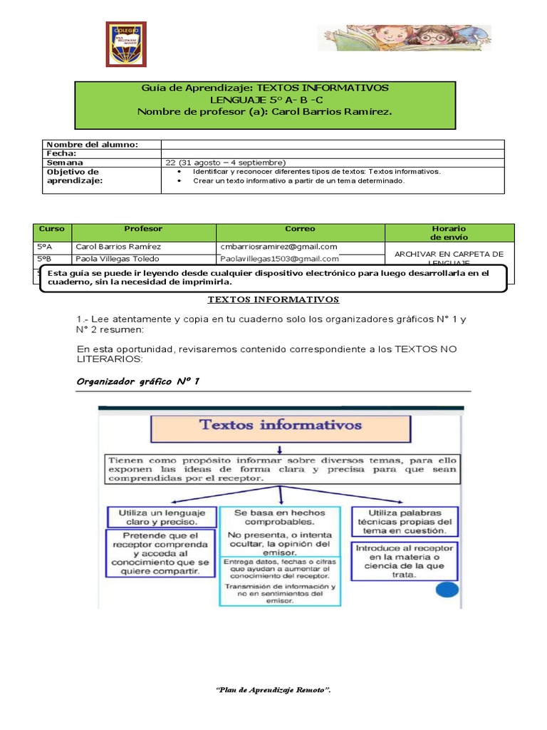 GUÍA DE TEXTOS INFORMATIVOS n1 | Descargar gratis PDF | Información ...