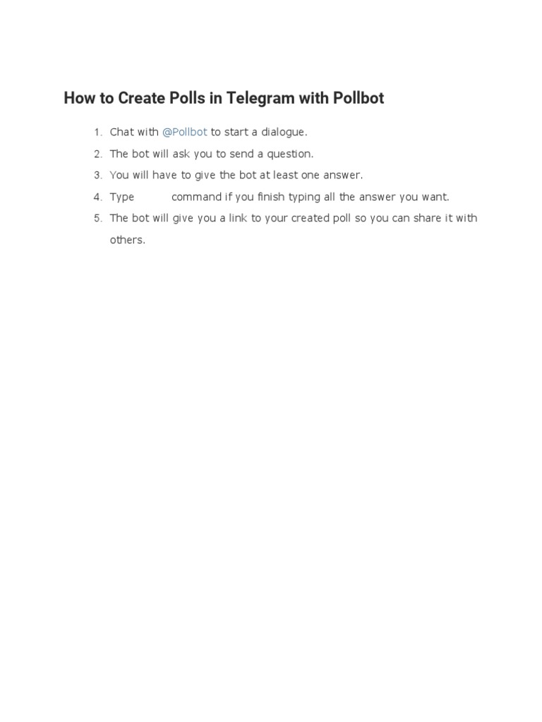 How To Create Polls in Telegram | PDF | Internet Bot | Web 2.0