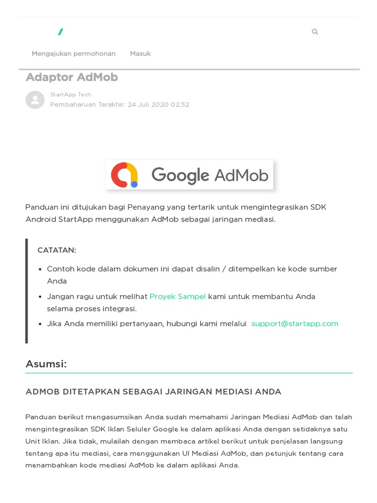 Adaptor AdMob - StartApp | PDF