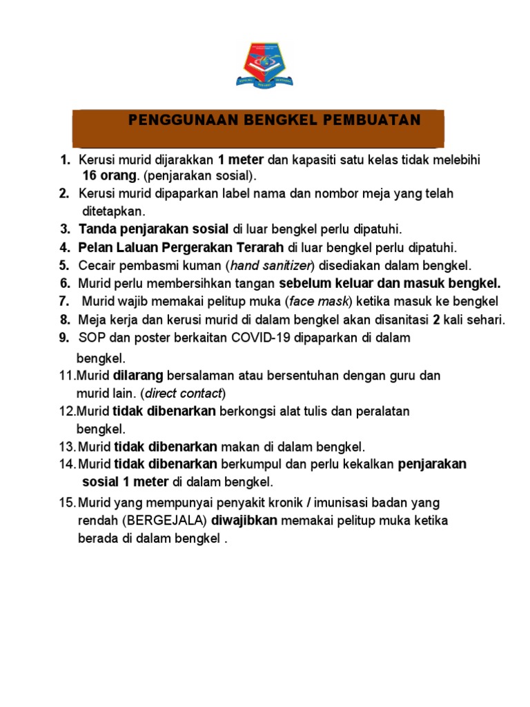 Sop Bengkel Pembuatan | PDF
