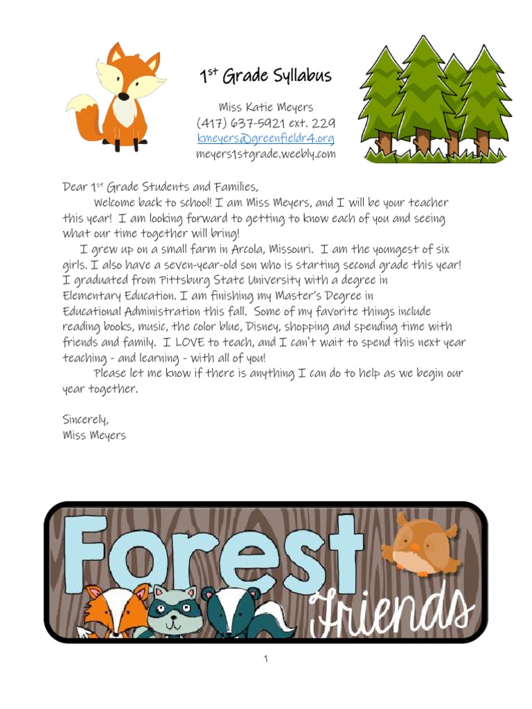 1stgrade Syllabus | PDF | Reading Comprehension | Cognition