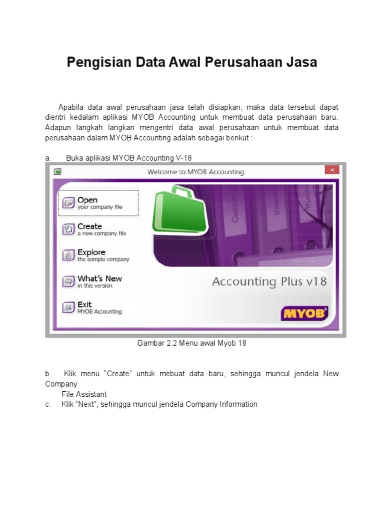 Pengisian Data Awal Perusahaan Jasa | PDF