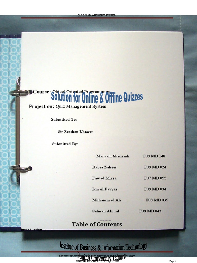 Quiz Management System Documentation | PDF | Password | String ...