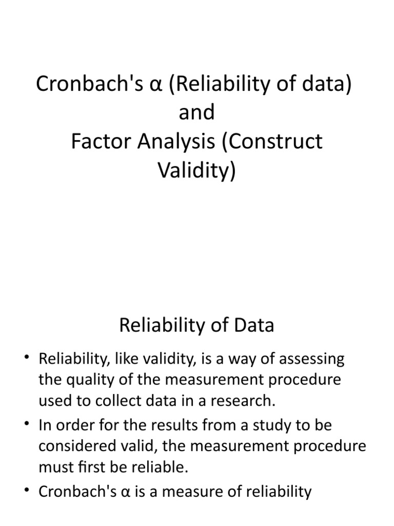 Reliability - Factor Analysis | PDF | Factor Analysis | Correlation And ...