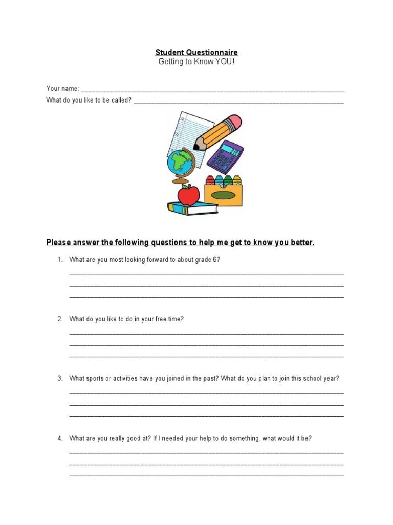 Student Questionnaire 2 | PDF | Classroom | Learning