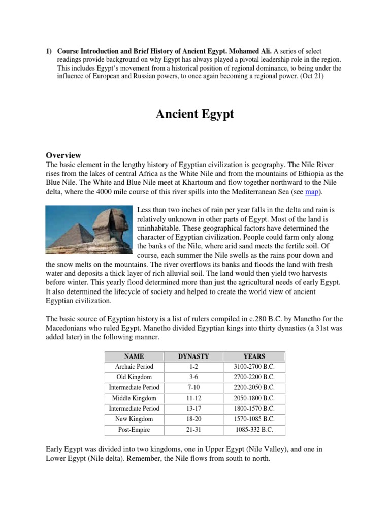 Brief History Ancient Egypt | PDF | Suez Canal | Ancient Egyptian Religion