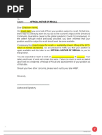 Notice of Non-Regularization Letter | PDF | Finance & Money Management