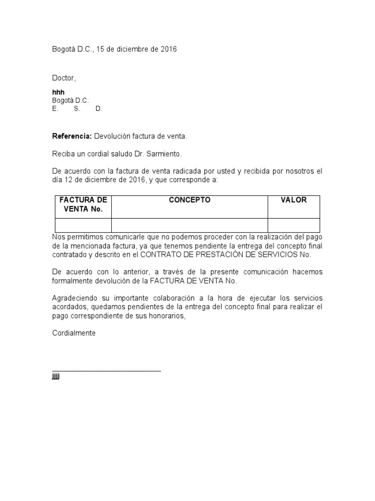 Carta Rechazo | PDF