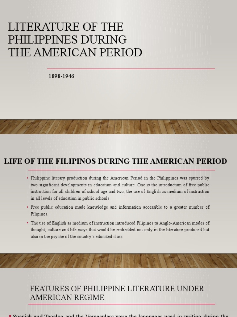 Literature of The Philippines During The American Period | PDF ...