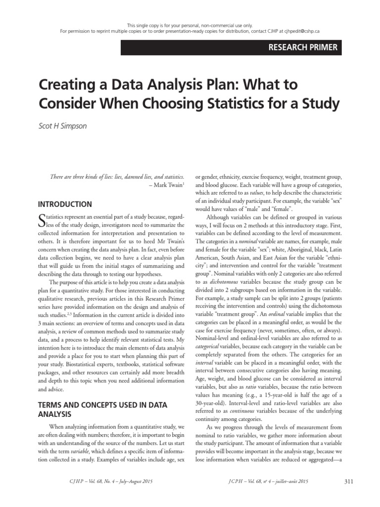 Creating A Data Analysis Plan What To | Download Free PDF | Categorical ...