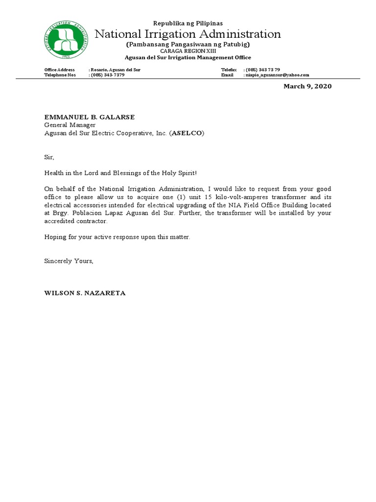 National Irrigation Administration: March 9, 2020 | PDF