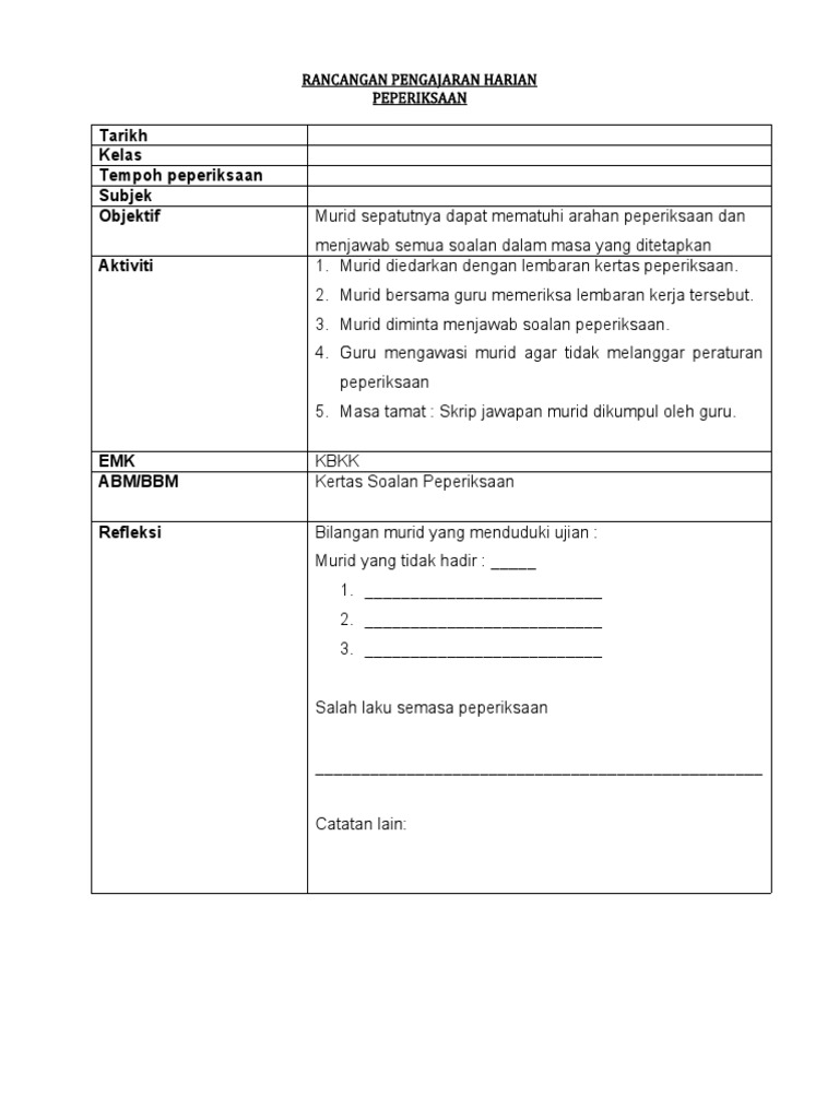 RPH Peperiksaan | PDF