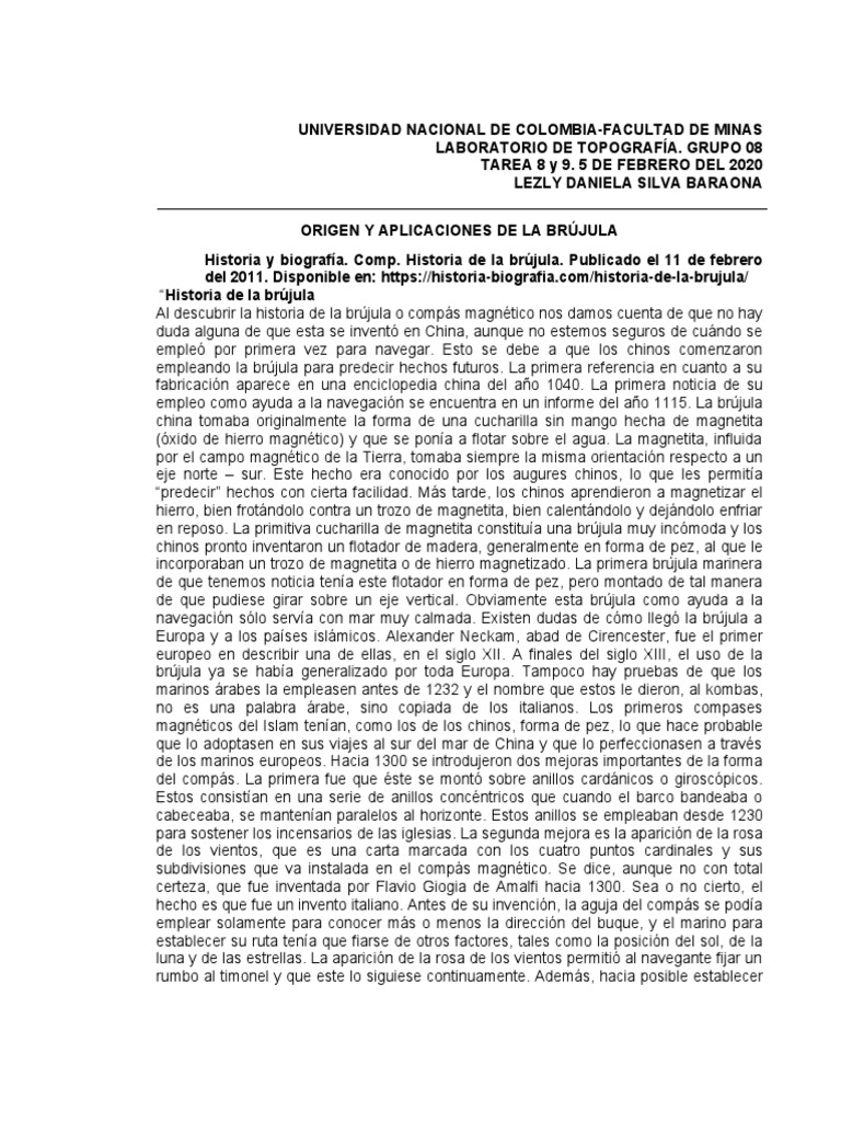 Tarea 8 y 9. Usos y Aplicaciones de La Brújula. | PDF | Brújula | Imán