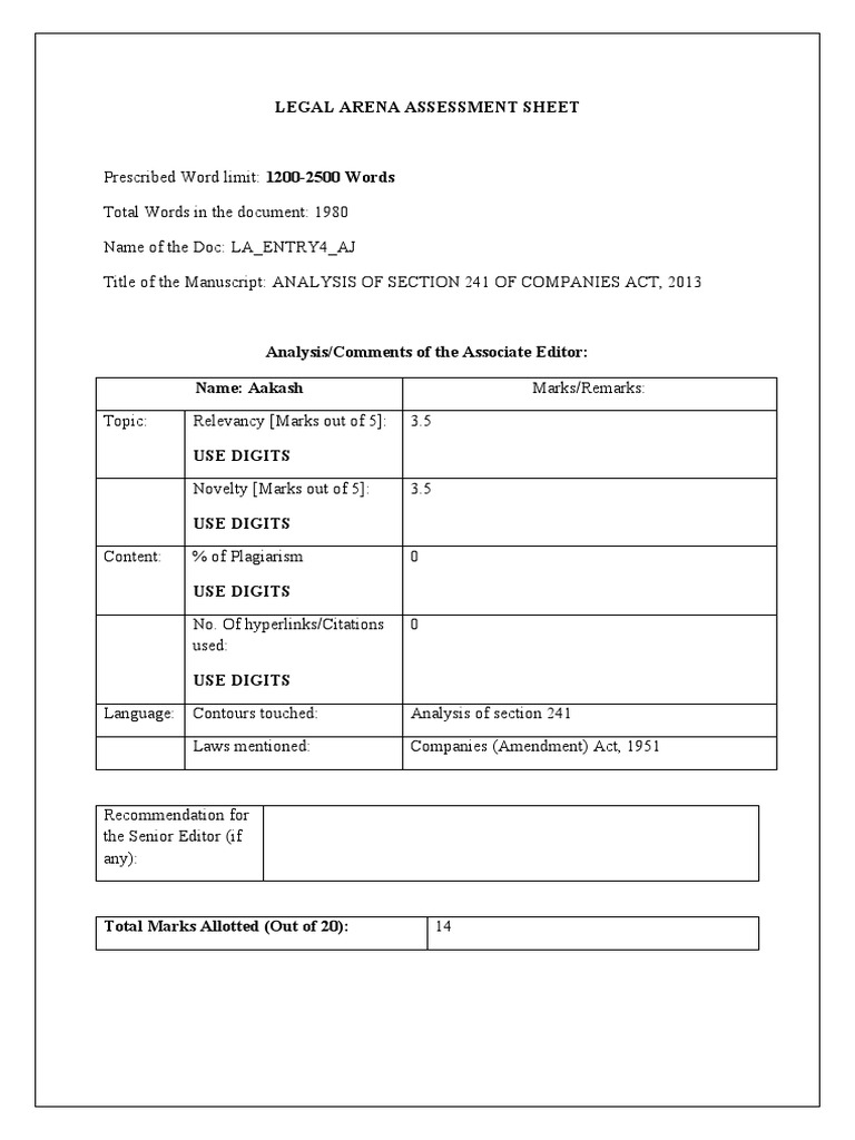 Legal Arena Assessment Sheet | Download Free PDF | Public Sphere ...