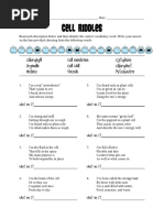 Cell Riddles Answer Key | PDF | Cell (Biology) | Endoplasmic Reticulum