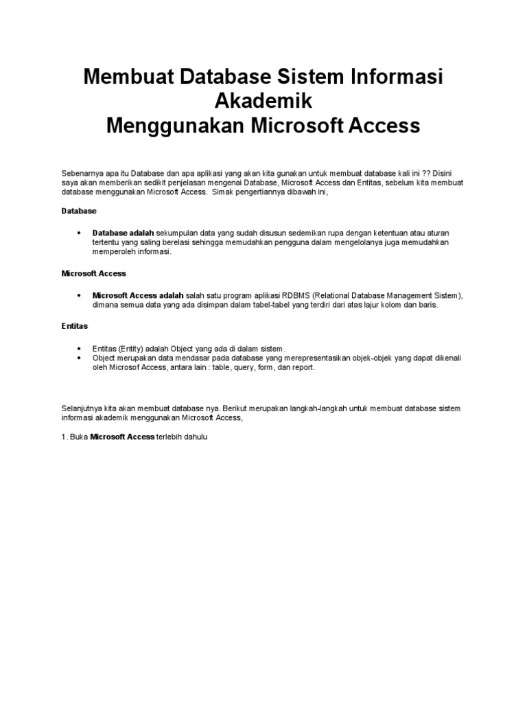 Membuat Database Sistem Informasi Akademik | PDF