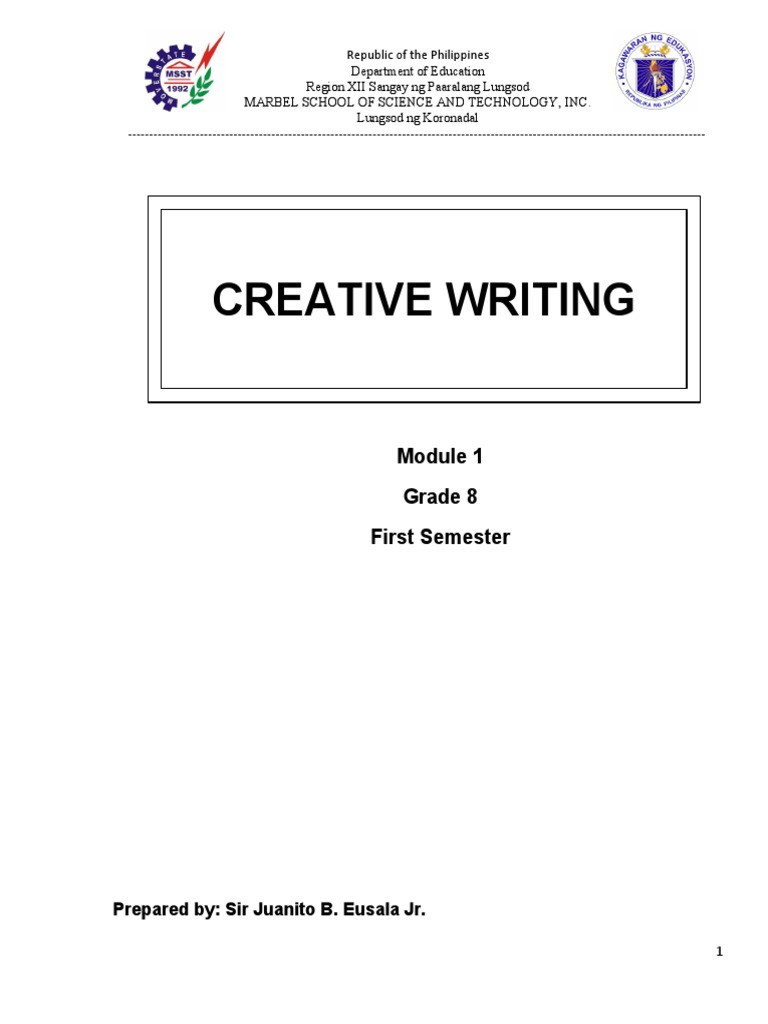 Creative Writing: Grade 8 First Semester | PDF | Creative Writing | Poetry