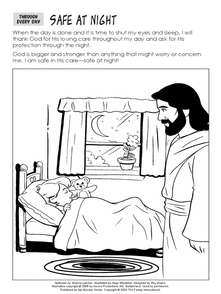 Coloring Page: Through Every Day: Safe at Night | PDF