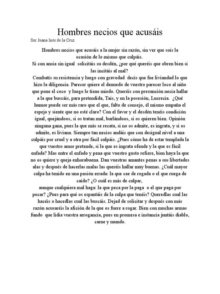 Hombres Necios Que Acusáis | PDF