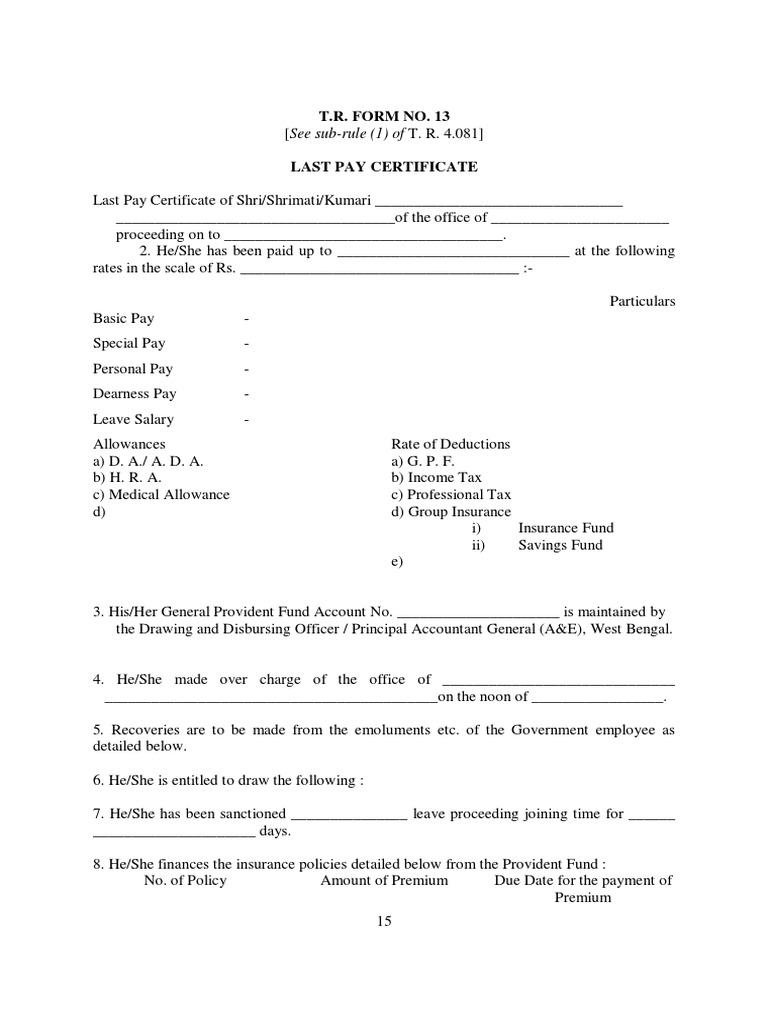 Last Pay Certificate PDF | Download Free PDF | Insurance | Income Tax
