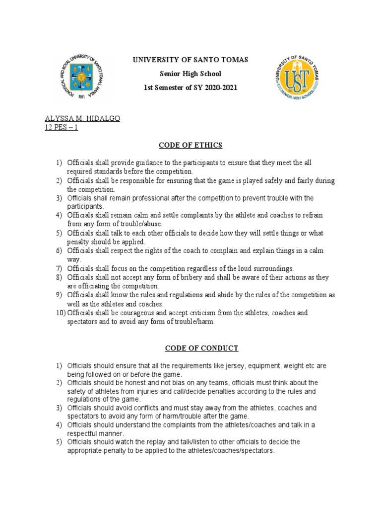 Code of Ethics and Conduct | PDF | Bribery | Justice