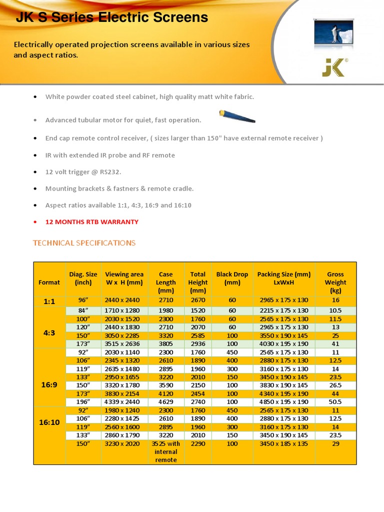 JK Screen Motorized | PDF | Manufactured Goods