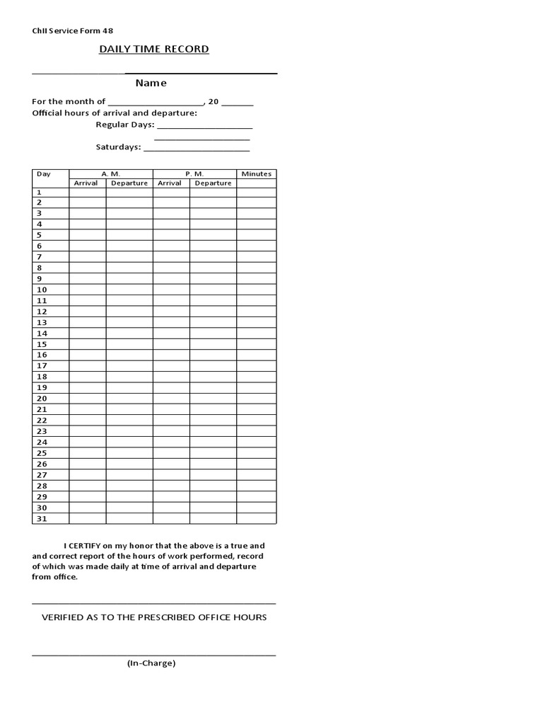 Attendance Slip Format and Record | PDF