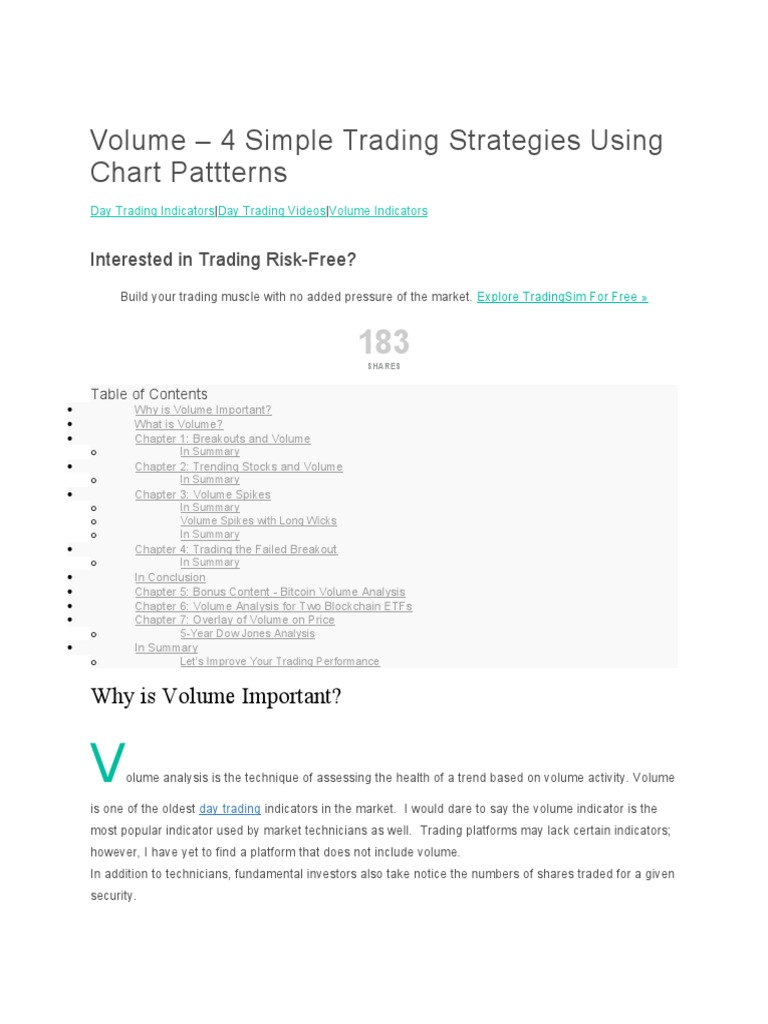 Volume - 4 Simple Trading Strategies Using Chart Pattterns: Why Is ...