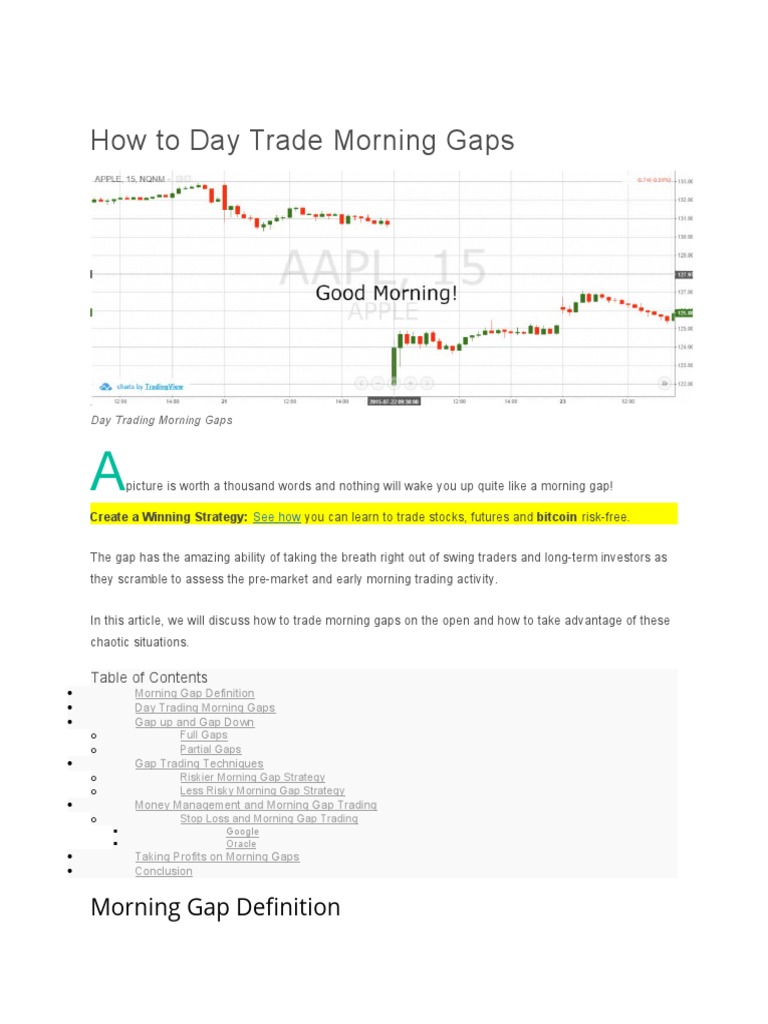 How To Day Trade Morning Gaps | PDF | Day Trading | Order (Exchange)