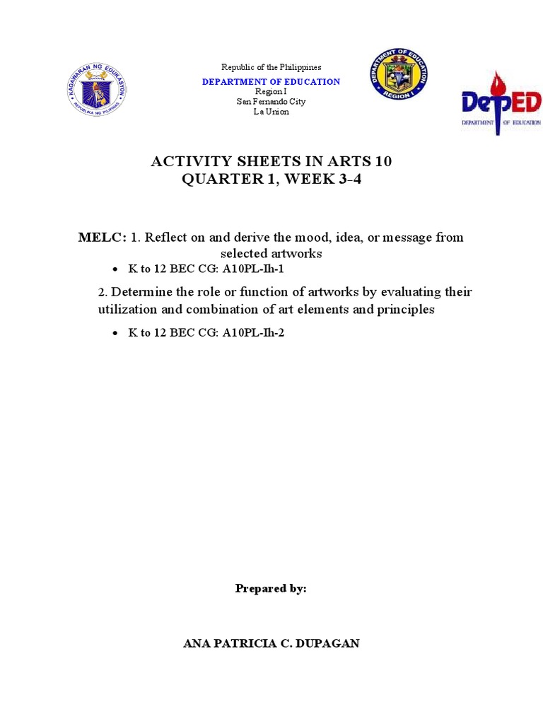Arts 2ND Objective | PDF | Curriculum | Teaching