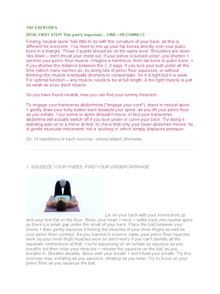 The Exercises Week 1 Pdf Pelvis Abdomen 