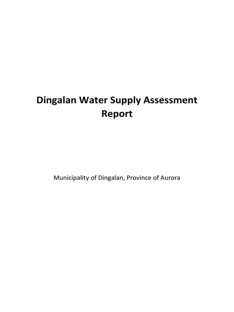 Dingalan Water Supply Assessment Report | PDF | Water Supply Network ...