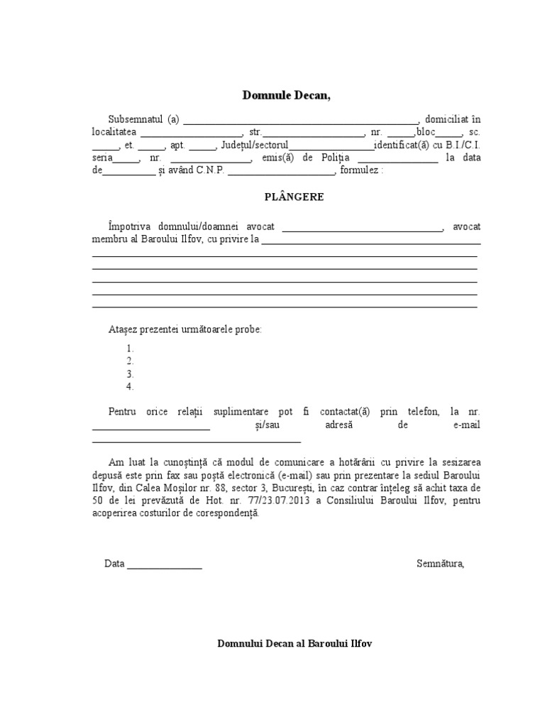 9 Model Sesizare | PDF