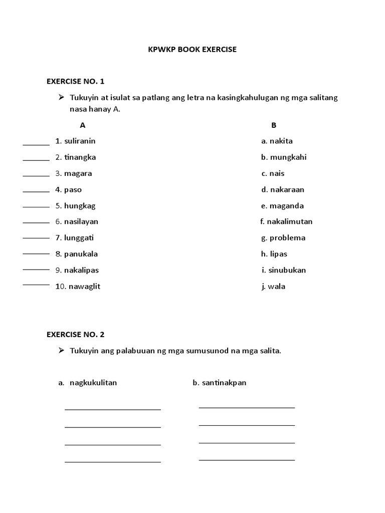 KPWKP Book Exercise | PDF