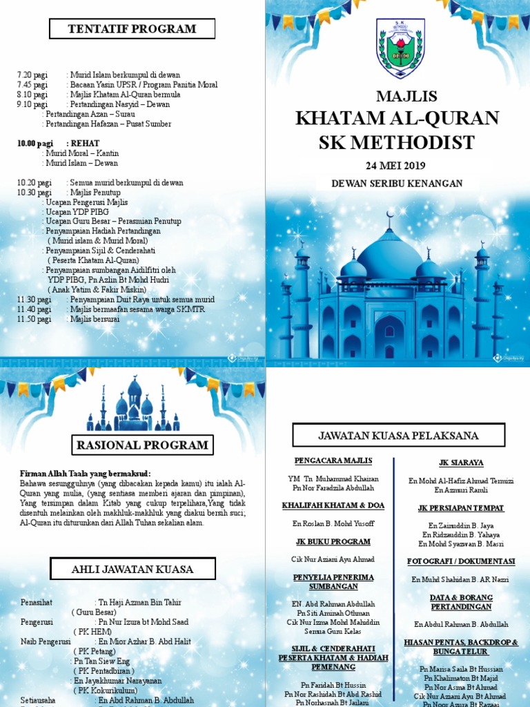 BUKU PROGRAM Majlis Khatam Al Quran | PDF