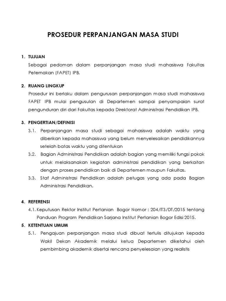 Perpanjangan Masa Studi | PDF