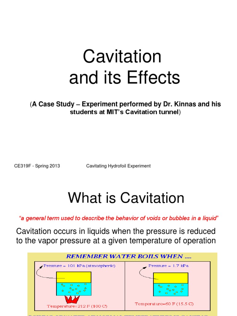 Cavitation and Its Effects: (A Case Study | PDF | Lift (Force) | Liquids