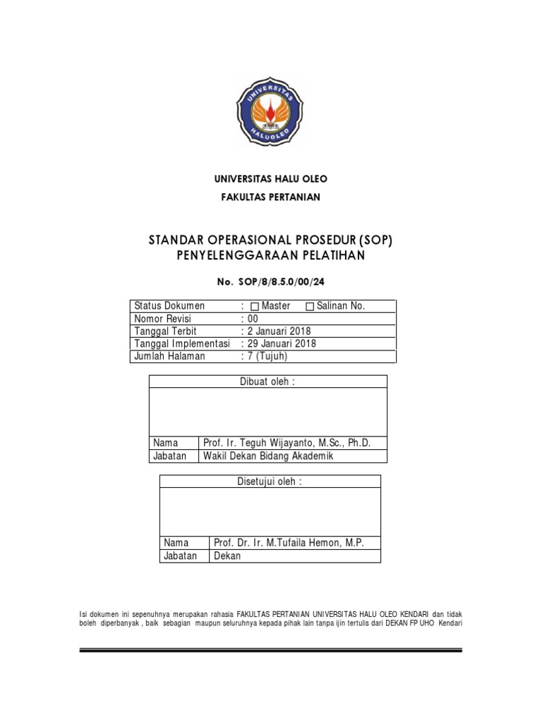 Sop 24 Penyelenggaraan Pelatihan - 2 | PDF | Teknologi & Rekayasa