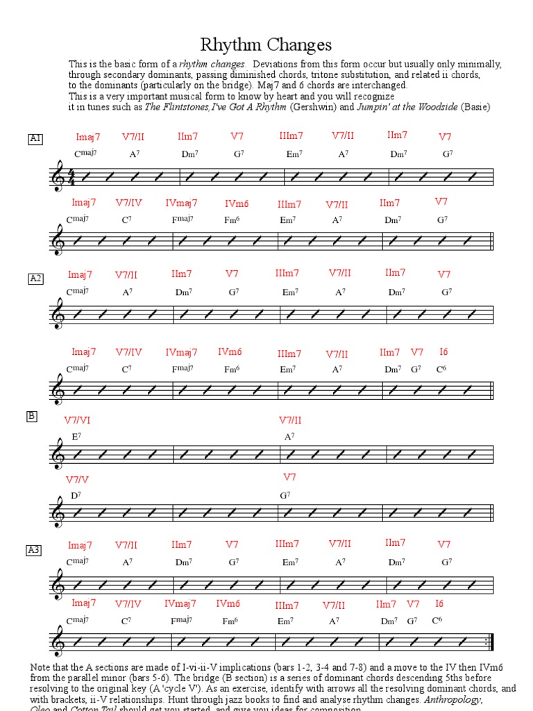 Rhythm Changes | PDF | Musical Forms | Musical Techniques