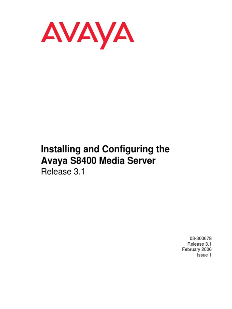 Installing and Configuring The Avaya S8400 Media Server: Release 3.1 | PDF | Secure Shell | Usb