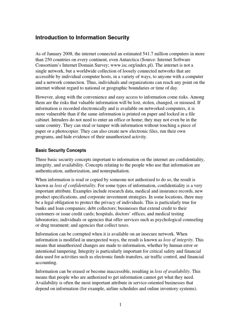 Infosecuritybasics PDF | PDF | Information Security | Computer Security
